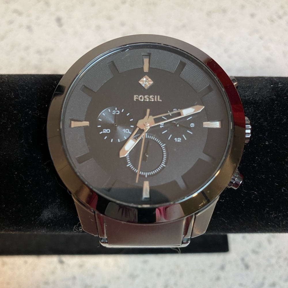 Men’s Fossil All Black Ghost Faced Watch - Gem